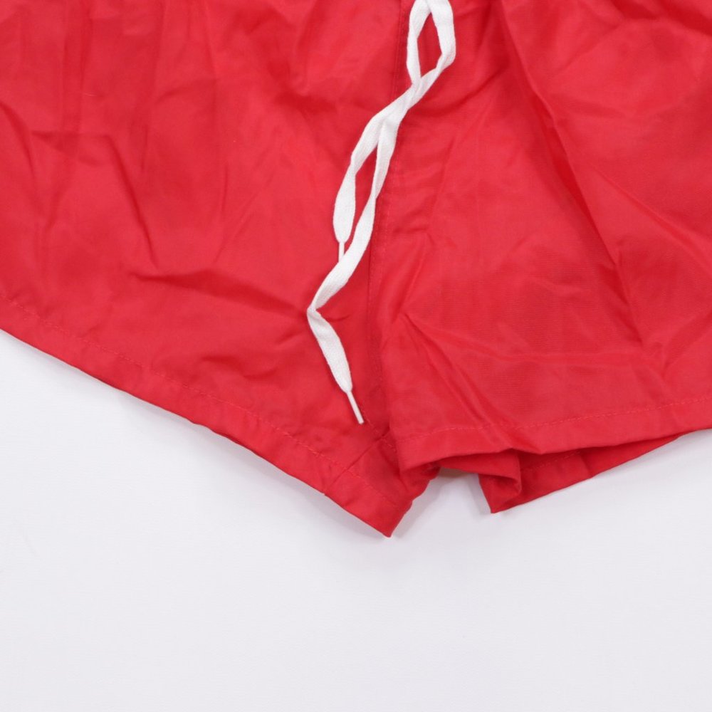 Nos 90s Mens Small Lined Nylon Soccer Shorts Red - Gem